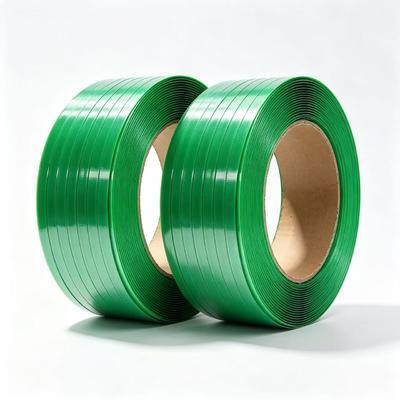 China 13mm Green PET Strap 4160N Compact Carton Bundling Plastic Strapping Roll for sale
