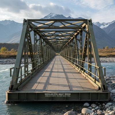 China Modular Steel Bailey Bridge with 305m Deck Width and Military Grade Steel for Durable Performance for sale