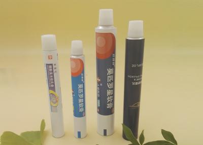 China Printied Aluminium Collapsible Tubes Open / Elongated / Sealed Nozzle for sale