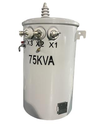 China 75KVA Pole Mounted Oil Type Transformer 7620V 13200V Single Phase for sale