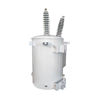 China 25kVA Single Phase Oil Immersed Pole Mounted Transformer 12.4kV to 240V with 875kg Weight and 60Hz Frequency for sale
