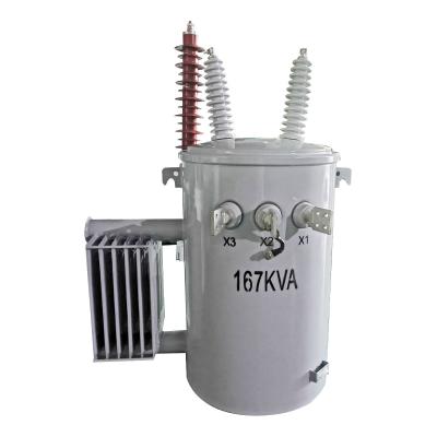 China Single Phase Step Down Pole Mounted Distribution Transformer 167kVA 35kV for sale