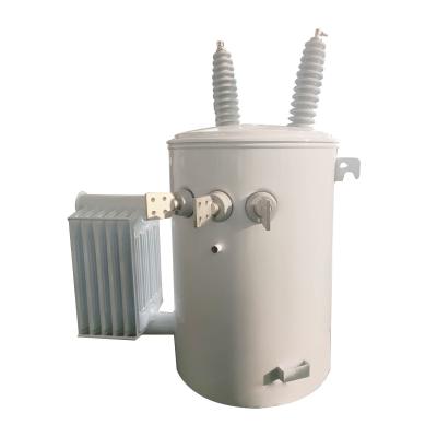 China Single Phase 100KVA Pole Mounted Transformer 13.8Kv Distribution with 240W No-Load Loss and 1650W On-Load Loss for sale