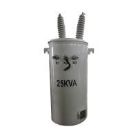 China 25kVA Oil Immersed Distribution Transformer Single Phase Pole Mounted 13800V 120/240V Copper Windings for sale