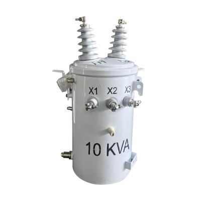 China 10Kva Single Phase Pole Mounted Distribution Transformer 12470V To 240V for sale
