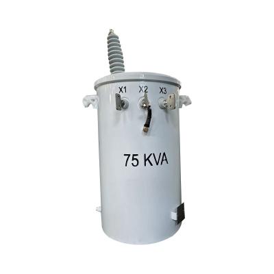 China 75kVA Single Phase Pole Mounted Distribution Transformer Oil Immersed 13.2kV to 240V for sale