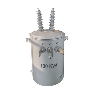 China 100kva Single Phase Electrical Pole Mounted Type Distribution Transformer Oil Immersed 24.9KV To 240V for sale