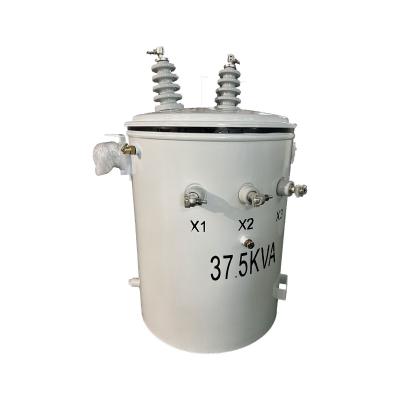 China 37.5kVA Single Phase Pole Mount Transformer Oil Immersed 13.8kV to 240V Distribution for sale