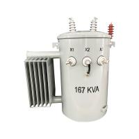 China Single Phase Pole Mounted Distribution Transformer Step Down 12470V to 277/480V ANSI / IEEE for sale