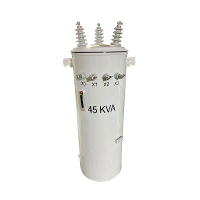 China Three Phase Pole Mounted Oil Immersed Transformer 75 KVA 13800V to 480Y/277V for sale