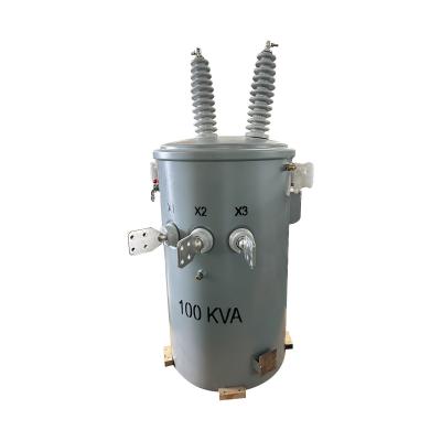 China 100Kva Single Phase Power Pole Transformer Step Down Transformer 35KV To 240V Price for sale