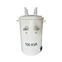 China 100 KVA Single Phase Pole Mounted Transformer Oil Type 13.8kV to 277V ANSI IEEE for sale