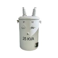 China 25kVA Single Phase Pole Mounted Distribution Transformer Oil Immersed 13.8kV to 277V for sale