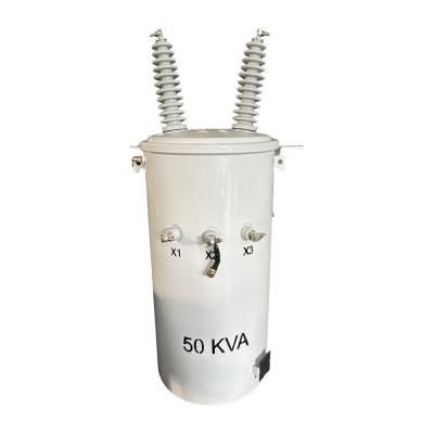 China 50kVA Single Phase Pole Mount Distribution Transformer Oil Immersed 34500V to 120/240V for sale