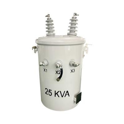 China 25kva Single Phase  Liquid Filled Pole Mounted Overhead Distribution Transformer 12470v To 480v for sale