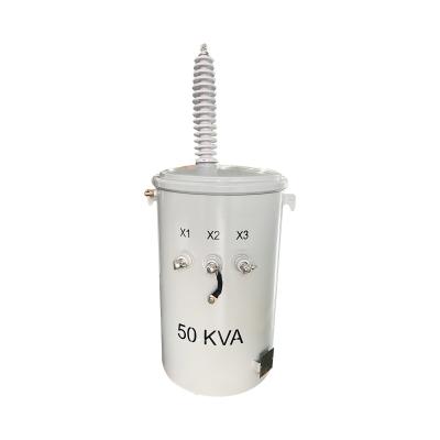 China 50 KVA Single Phase Pole Mounted Transformer Oil Immersed 19920/34500GrdY to 120/240V for sale