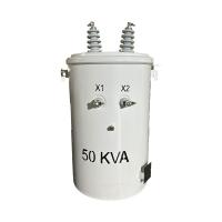China 50KVA Single Phase Pole Distribution Transformer  Oil immersed 12470V To 277V for sale