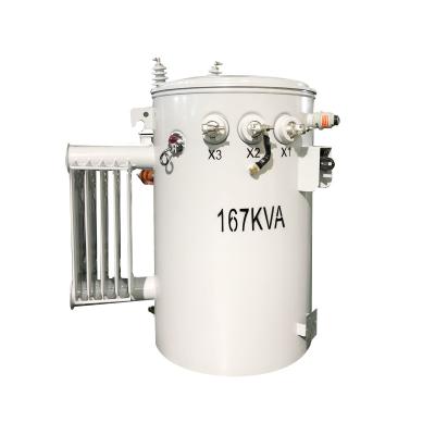 China 167kVA Single Phase Pole Mounted Transformer CSP Type 4160V to 480V Step Down 55 dBA Sound Level for sale