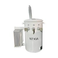 China Single Phase Pole Mounted Distribution Transformer 167kVA 34.5kV to 120/240V Dual Winding for sale