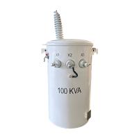 China 100KVA Single Phase Power Pole Transformer Oil Type Dual Winding 34.5KV to 120V for sale