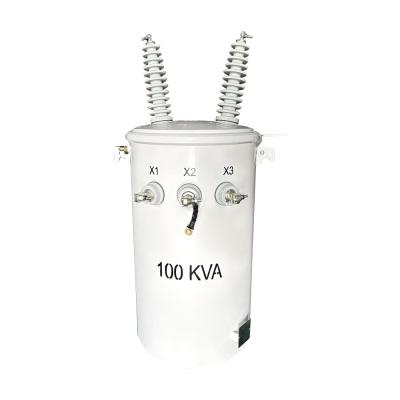 China 100KVA Single Phase Pole Mounted Oil Immersed Distribution Transformer 34500V to 120V for sale