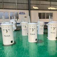 China 75 KVA Single Phase Pole Mounted Transformer 12470V to 480V IEEE ANSI Standards Copper Winding for sale