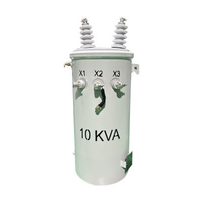 China 10 KVA Single Phase Pole Mounted Overhead Distribution Transformer 12470V 120/240V Copper DOE 2016 for sale
