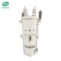 China 10 KVA Single Phase Pole Mounted Distribution Transformer 4160V to 120V ANSI IEEE Standard 60 Hz Copper for sale