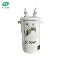 China 50kVA Single Phase Pole Mounted Transformer 4160V to 120/240V Copper Winding Oil Type for sale