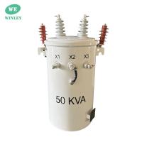 China 50kVA Single Phase Pole Mounted Transformer 12.47kV 304SS Oil Immersed ANSI IEEE C57 for sale