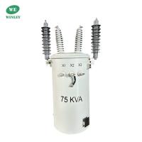 China 75kVA Single Phase Pole Mounted Transformer 22860V Oil Immersed 60Hz Copper for sale