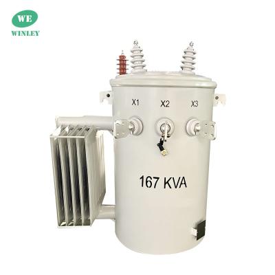 China 167 KVA Single Phase Pole Mounted Distribution Transformer 12470V Step Down Oil Immersed IEEE Standard for sale