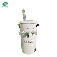 China 100KVA Single Phase Pole Mounted Power Transformer 34500V To 120V Overhead Distribution for sale