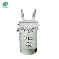 China 100KVA Single Phase Pole Mounted Distribution Transformer Oil Immersed 34.5KV ANSI for sale