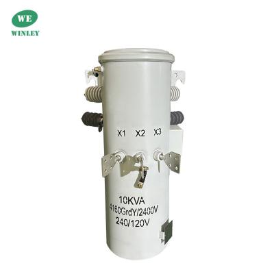 China 10KVA Single Phase Pole Mounted Distribution Transformer Oil Immersed 4160V 60Hz ANSI for sale