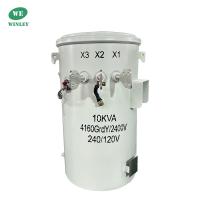 China 10 KVA Single Phase Pole Mounted Transformer Oil Immersed 4160V 100Hz Copper Winding ANSI for sale