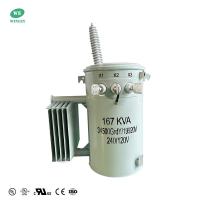 China ANSI Standard Single Phase Oil Immersed Distribution Transformer 167KVA 34500V to 120V Dual Windings for sale