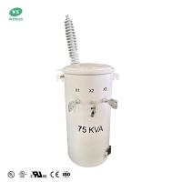China UL Certified 75KVA Single Phase Pole Mounted Transformer Oil Immersed 34.5kV to 120V Overhead Distribution for sale