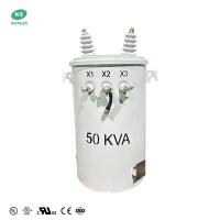 China UL Certified 50KVA Single Phase Pole Mounted Transformer 13200V to 120V Oil Type for sale
