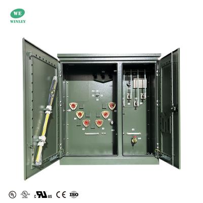 China Three Phase Pad Mounted Transformer 150kVA 12470V to 208V Oil Immersed Distribution UL ANSI IEEE for sale