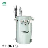China 100 KVA Single Phase Pole Mounted Transformer 34500V to 120/240V Oil Immersed UL Certified for sale