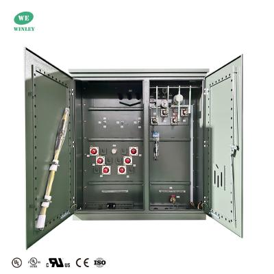 China 3 Phase Pad Mounted Transformer 3750 KVA 34500V to 480Y/277 Oil Immersed Step Down UL ANSI DOE 2016 for sale