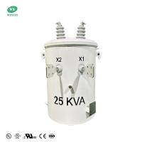 China UL Certified 25 KVA Single Phase Pole Mounted Transformer 12470V to 480V Oil Immersed DOE 2016 for sale