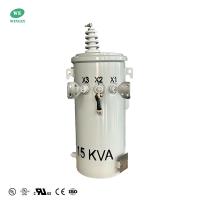 China 15KVA Single Phase Pole Mounted Transformer 13.8KV to 120V Oil Immersed Overhead Power Distribution for sale