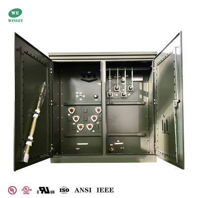 China UL Certified 2000kVA Three Phase Pad Mounted Transformer 12470V to 480V Oil Filled for sale