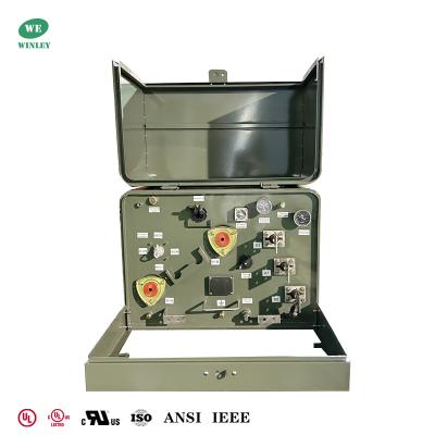 China UL Certified 25kVA Single Phase Pad Mounted Transformer 12470V 60Hz Copper Winding for sale