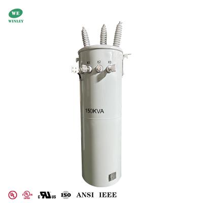 China 150Kva Pole Mounted Transformer Oil Immersed for sale