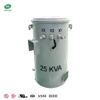 China UL Listed 25KVA Single Phase Pole Mounted Transformer 7200V to 120/240V DOE 2016 Efficiency for sale