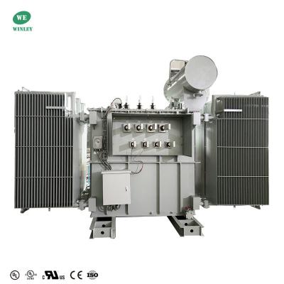 China 6500kVA Oil Immersed Substation Power Transformer 480V to 13800V Step-Up Double-Split Solar for sale