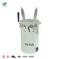 China 100 kVA Single Phase Pole Mounted Oil Filled Distribution Transformer 34.5kV to 120/240V Copper Windings for sale